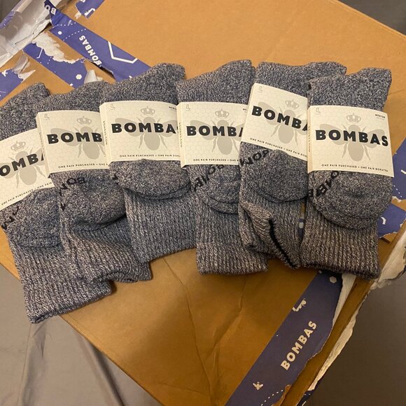Bombas | Accessories | 6 Pack Bombas Dark Gray Marl Crew Socks | Poshmark